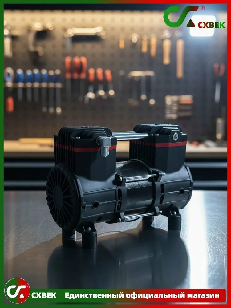 Голова для компрессора воздушного безмасляная 2 цилиндра / Блок поршневой насос / Электродвигатель для пневмоинструмента тихий