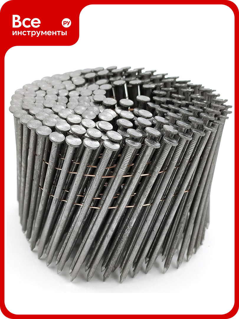 Гвоздь барабанный 088x3.1 гладкий, светлый, 1350 шт. ГБ_088*3.1_Гл_Св_СПГФ