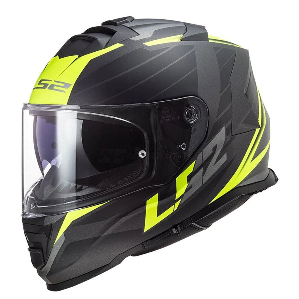 Мотошлем интеграл LS2 FF800 STORM II NERVE (черный, желтый, XL)