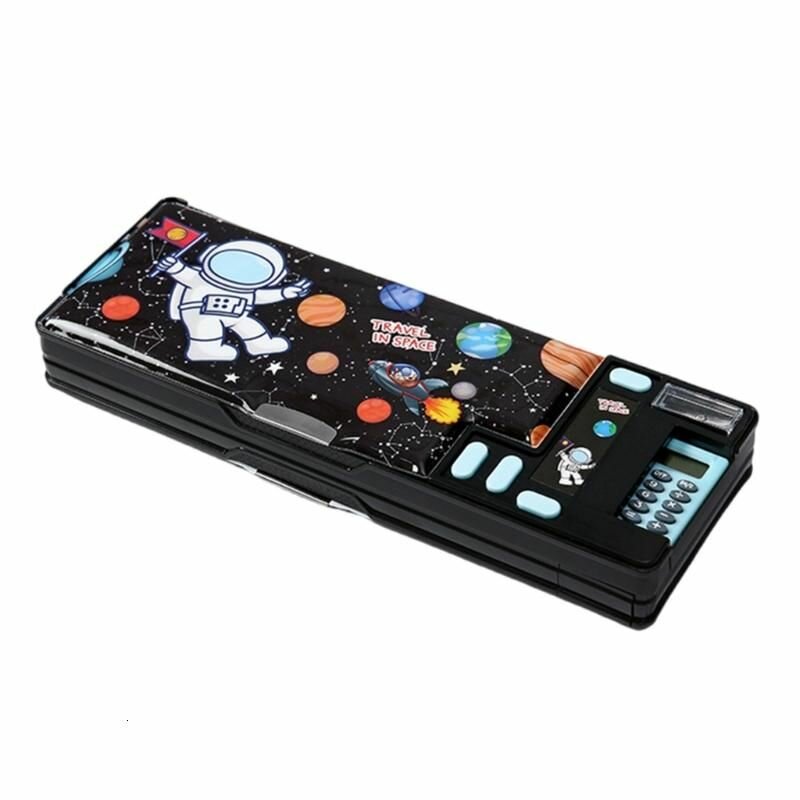 Многофункциональная пенал с калькулятором и точилкой, - Черный астронавт