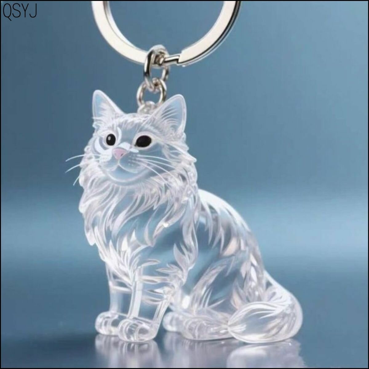 Прозрачная коробка для хранения кошачьей шерсти, сумка-капсула для хранения, брелок для ключей