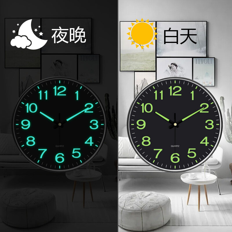 Горячая распродажаКреативные автоматические часы с регулировкой времени, светящиеся часы для гостиной, настенные часы для спальни, простые модные домашние календарные кварцевые часы