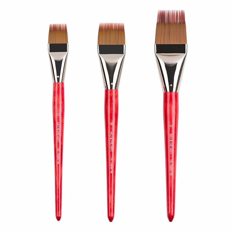 Нейлоновые щетинки, имитирующие перья, двухслойная плоская мягкая кисть для гуаши, акварели и традиционной китайской живописи, натуральная текстура 720F.