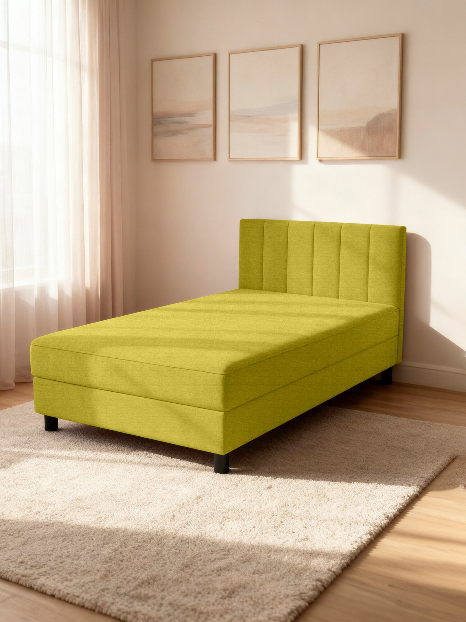 Тахта Адель фокус- мебельная фабрика 140х200х80 см горчичный