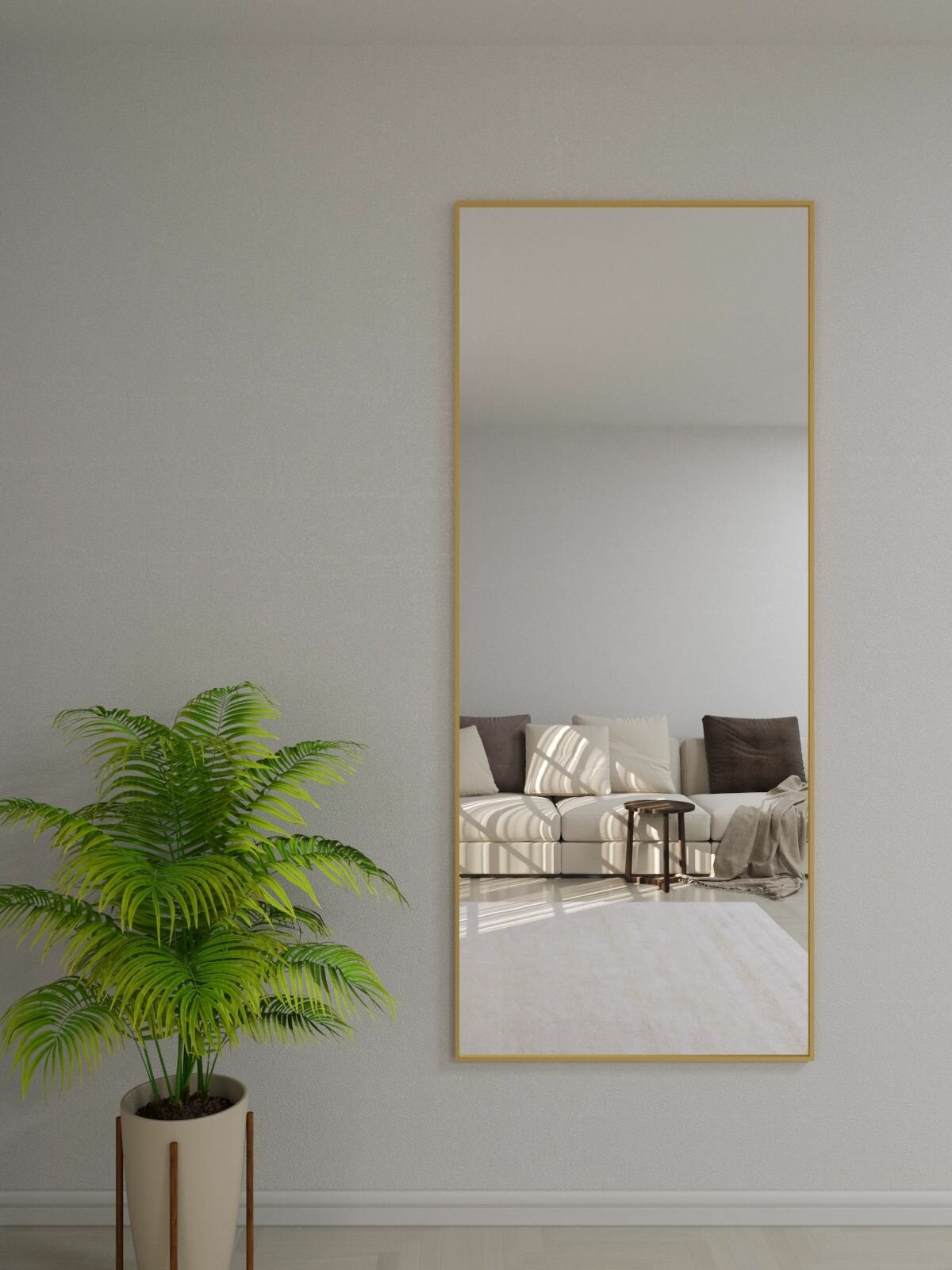 Зеркало настенное 210х80 см. золото в алюминиевой раме интерьерное BLX MIRROR