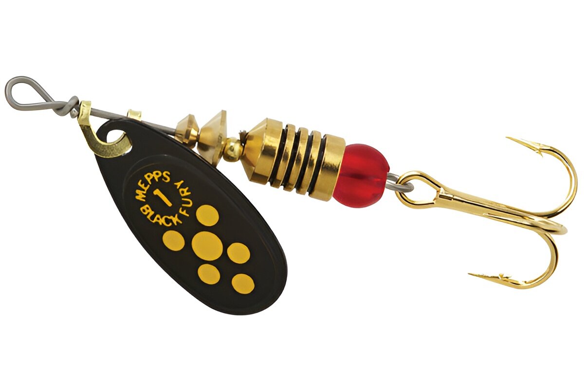 Блесна вращающаяся Mepps "BLACK FURY", 1, Black/Yellow, 5 шт.