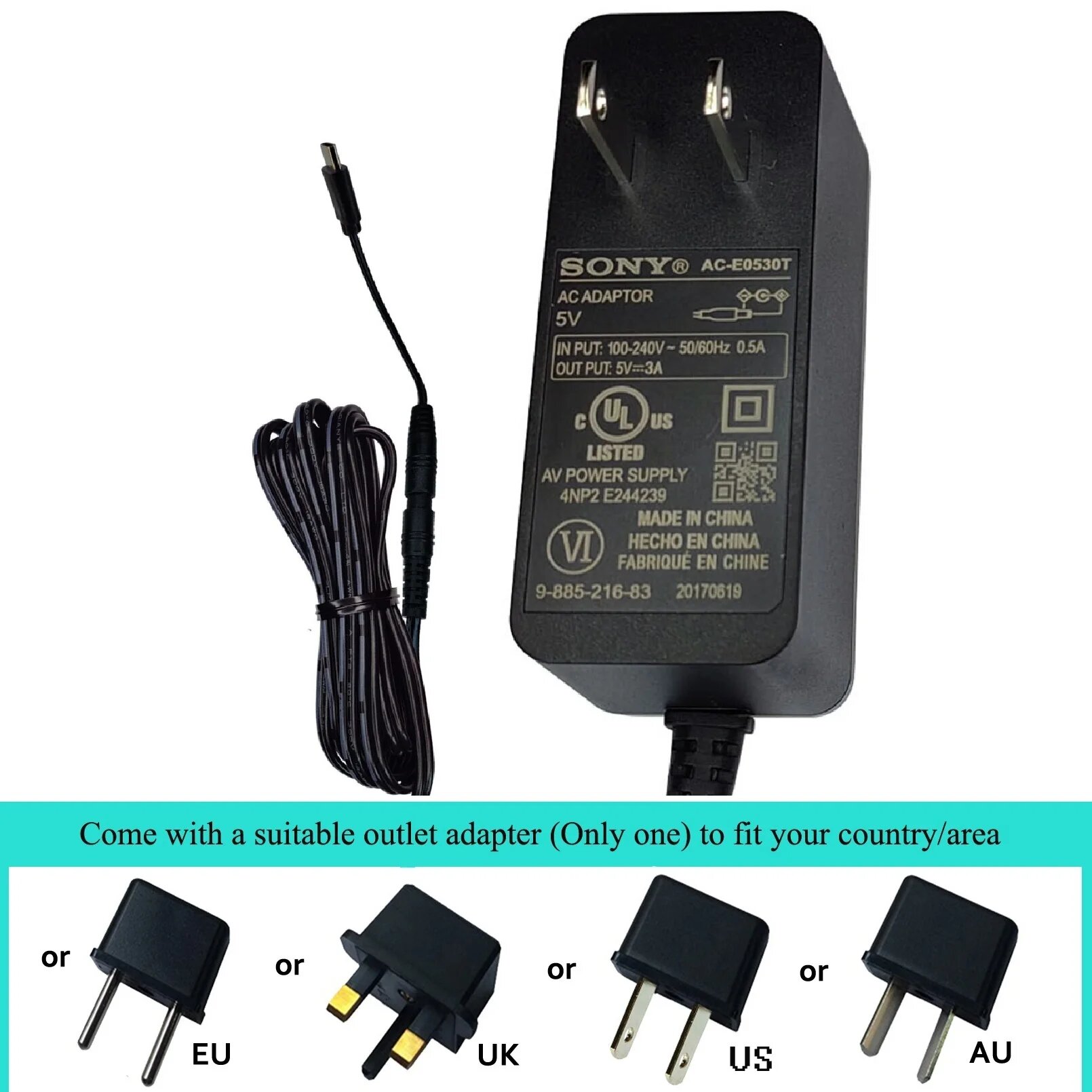 Оригинальный адаптер переменного/постоянного тока 5 В 3 А для Sony SRS-XG300 XB100 XE200 XE220 XE300 X NS7 NB10, беспроводной блок питания Bluetooth-динамика