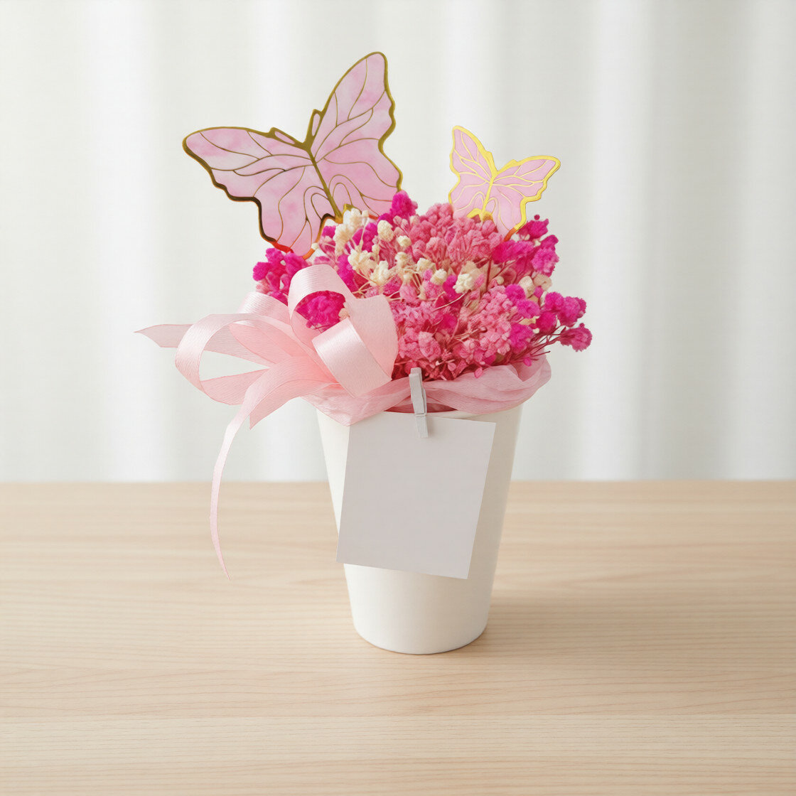 Композиция "Комплимент в стаканчике", стабилизированная гипсофила