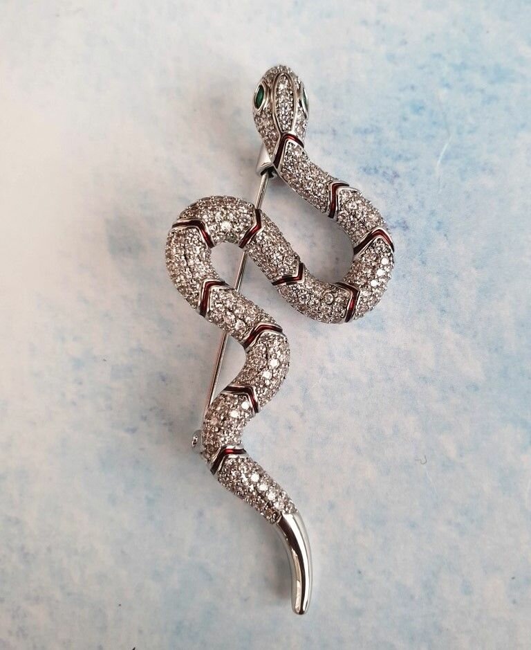 Брошь, фианит, стразы