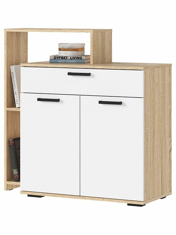 Комод для белья с ящиком и 2 дверцами, тумба комбинированная 100х99х40 см Санса КМ 01