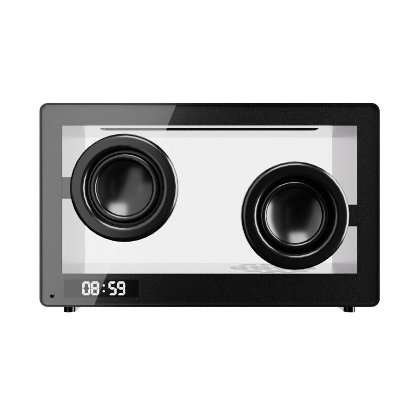 Креативный подарок, цветная атмосферная лампа, беспроводной Bluetooth, прозрачный простой компьютерный маленький динамик, будильник, динамик с карточным слотом