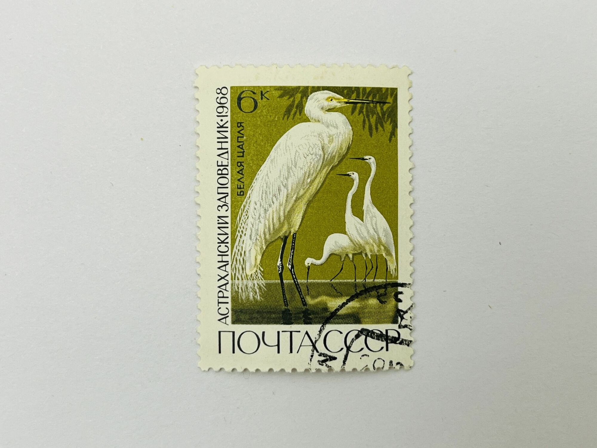 Государственные заповедники: Белая цапля. Фауна. СССР. 1968. Загорский: 3596. Гашен