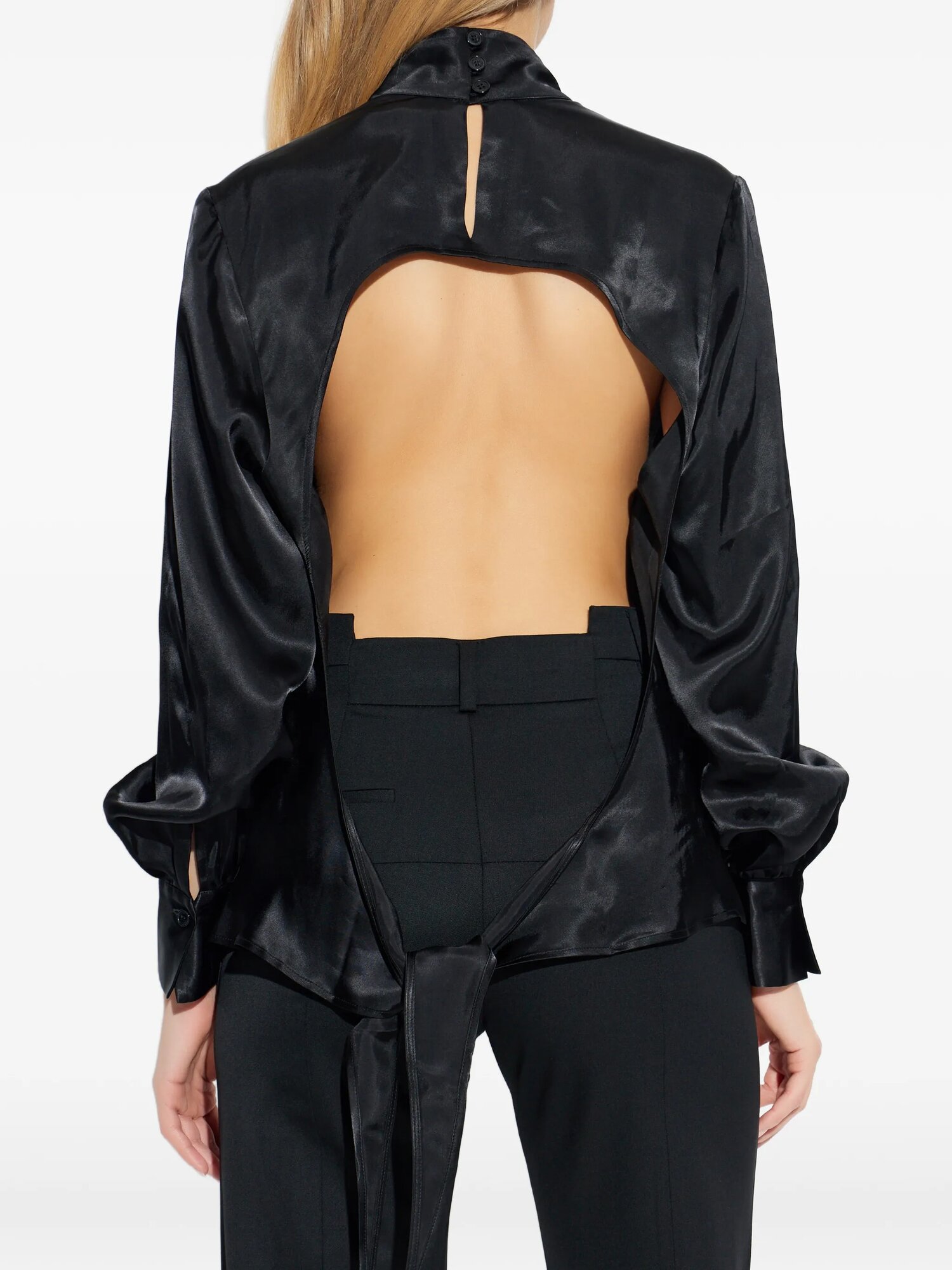 Топ Vetements Open-back turtleneck top, размер XS, black/black — фото 1
