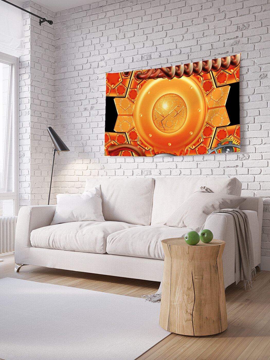 Горизонтальное фотопанно на стену "Металлический авангард", 150x200 см