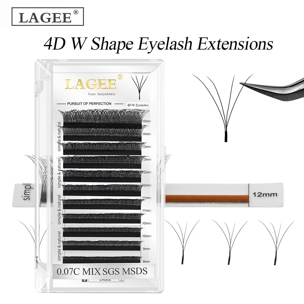 LAGEE 4D W-образные накладные ресницы Bloom C, 11 мм
