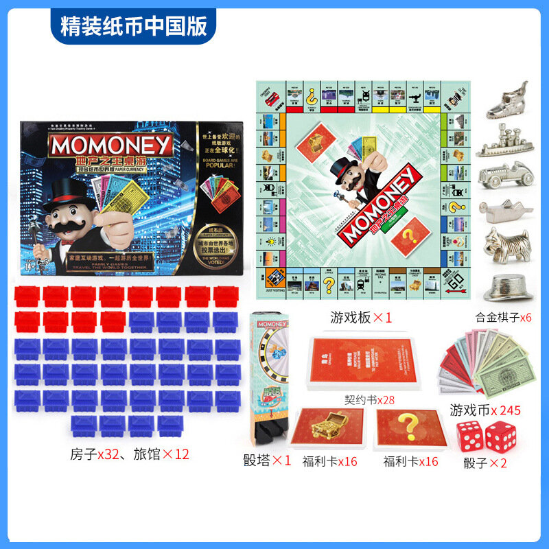 Прямые продажи от фабрики Игра в шахматы с недвижимостью Король Игра в шахматы с недвижимостью для детей Роскошные банкноты Взрослая образовательная настольная игра