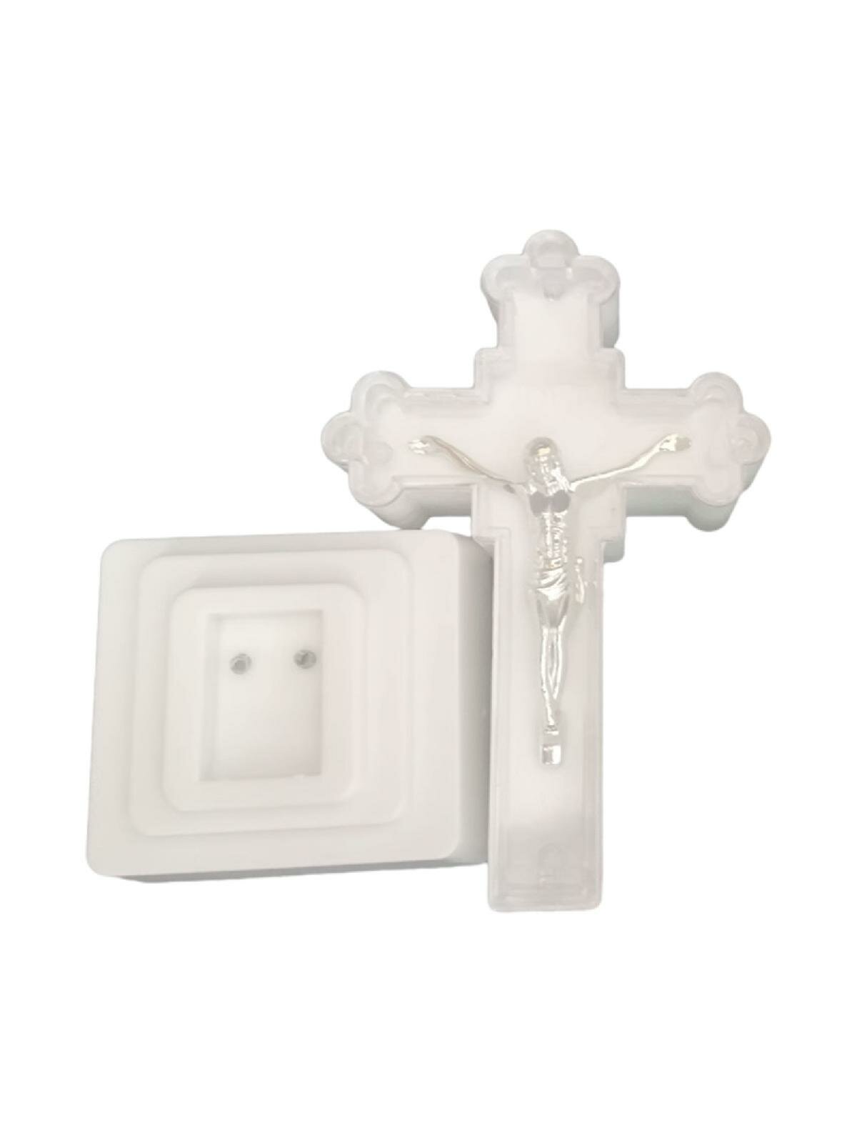 Белый 18-сантиметровый иконный крест в европейском стиле