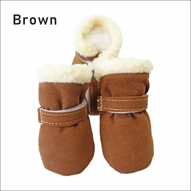 Обувь для собак средних и мелких пород, толстая теплая ботинки для собак зимние, противоскользящие непромокаемые, сапоги для животных