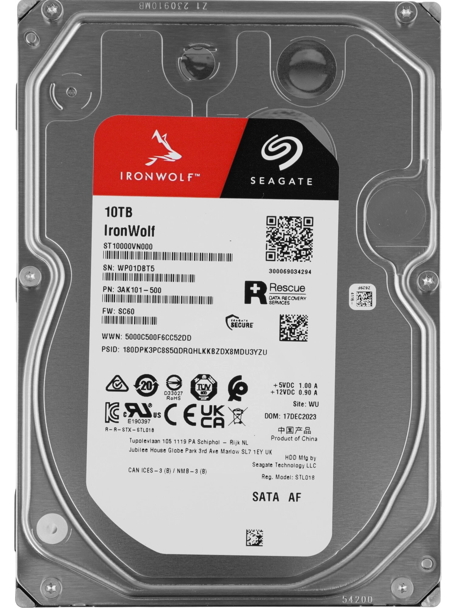 Жесткий диск 10TB Seagate SATA-III ST10000VN000 Ironwolf 7200rpm 3.5"
