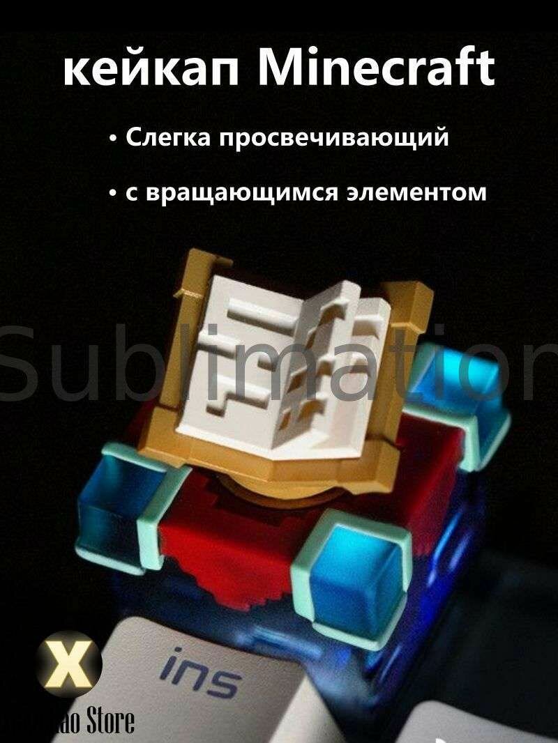 Вращающийся кейкап Minecraft, ESC, слегка просвечивающийся