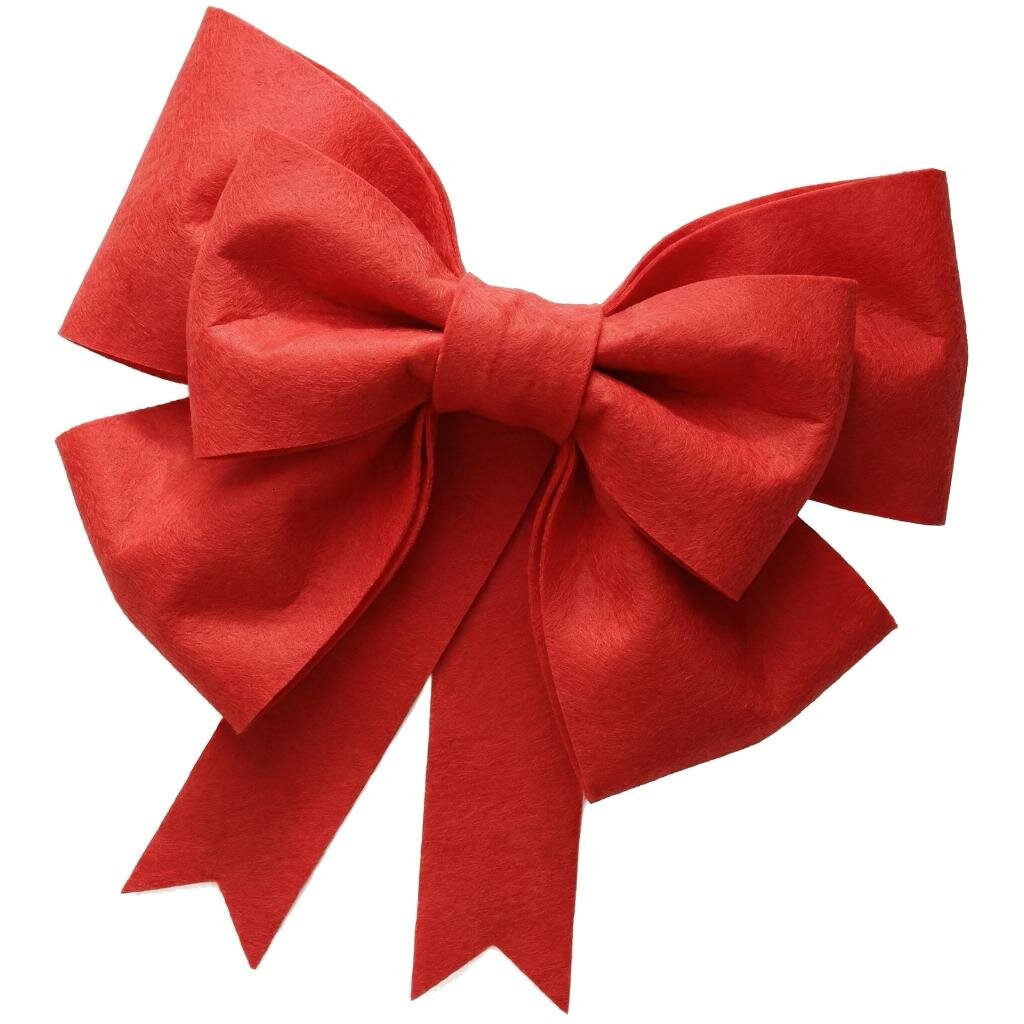 Большой тканевый бантик, красный - L