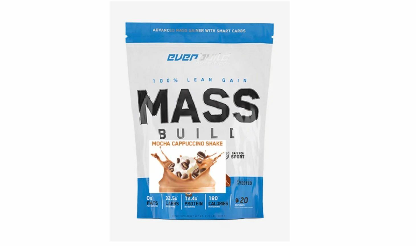 EVERBUILD, Mass Build Gainer, Гейнер, Кофе (Mocha Cappucchina shake), 1000 гр