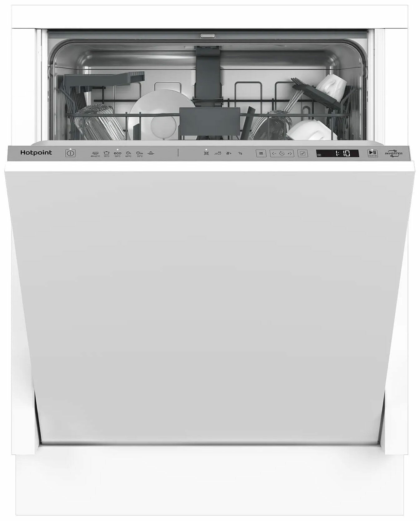 Встраиваемая посудомоечная машина Hotpoint HI 4D66 DW полноразмерная, 6 программ вкл. авто, автооткрывание, AquaStop