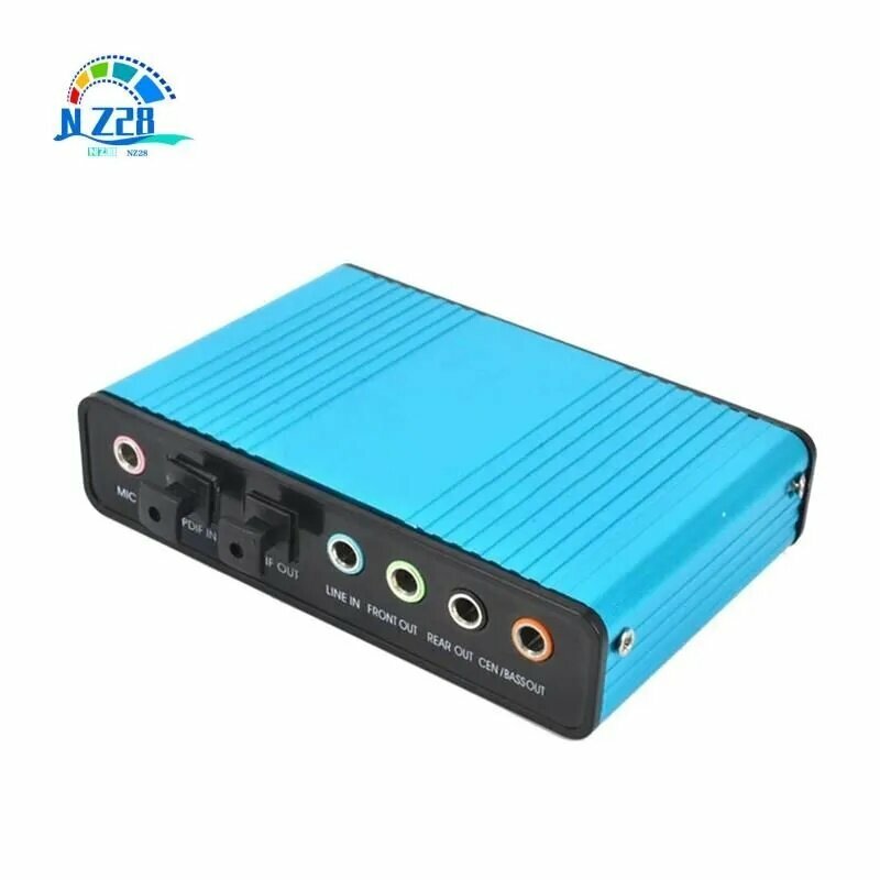 (P X) USB 6-канальная внешняя звуковая карта объемного звучания 5.1/7.1 ПК Ноутбук Настольный планшет Аудио Оптическая адаптерная (синяя)