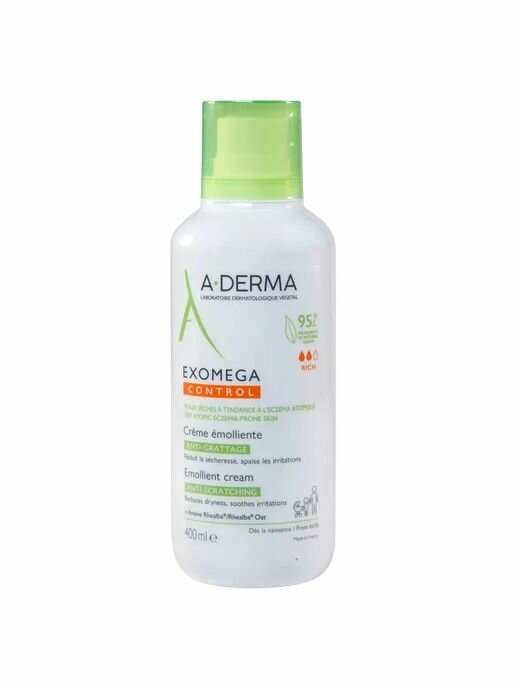 A-DERMA Exomega Control Крем для лица и тела смягчающий, 400 мл