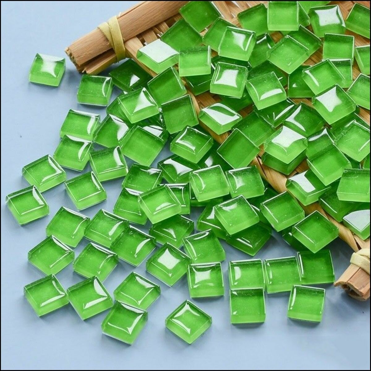 Стеклянная мозаика зеленый 10х10х4мм, Сделай сам Наборы для самостоятельного изготовления