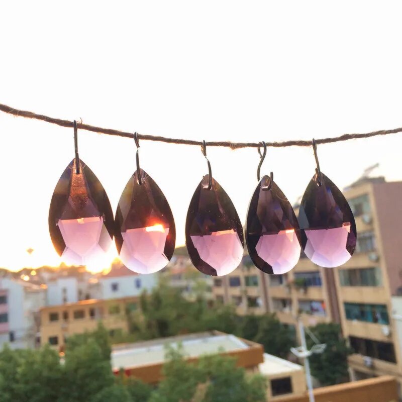 Хрустальные подвески для люстры TZ, 5 шт, разноцветные Фиолетовый, Middle purple