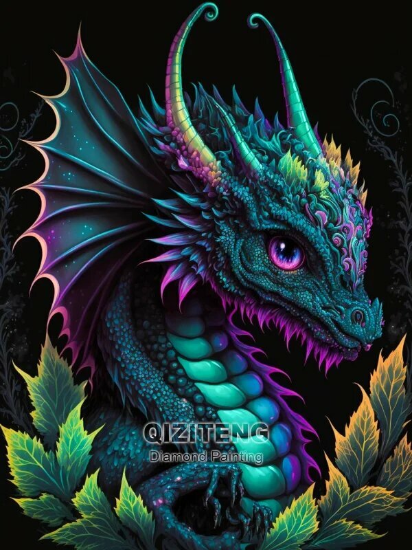 Алмазная живопись "Слон, тигр, лошадь", полный комплект 30x40cm Round, RT0306