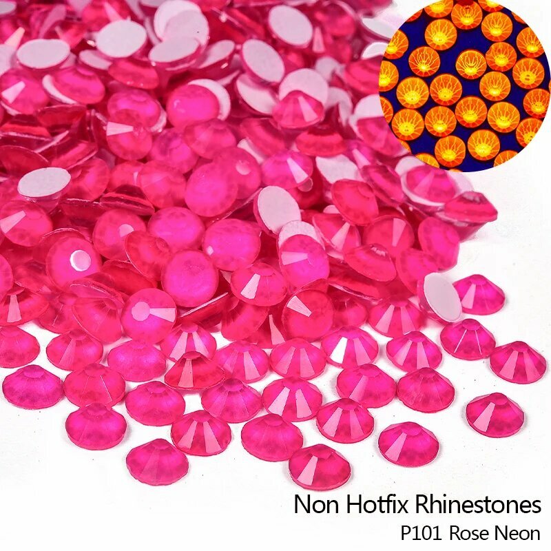 Стразы OLeeya Mix Shape Rose Neon Glass Flatback, пришивные, сверкающие, для нейл-арта, рукоделия, декора одежды