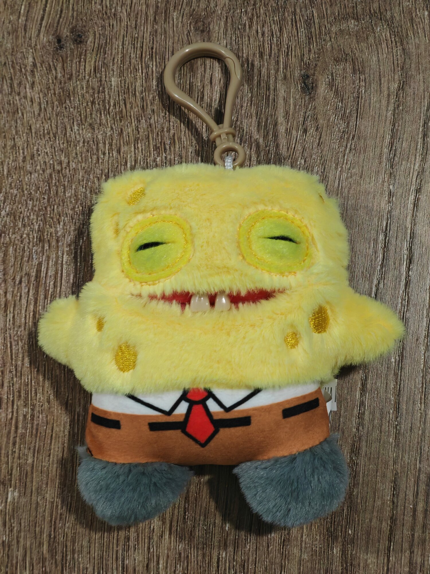 Мягкая игрушка Fuggler "Губка Боб", плюш, желтый, длина 12 см