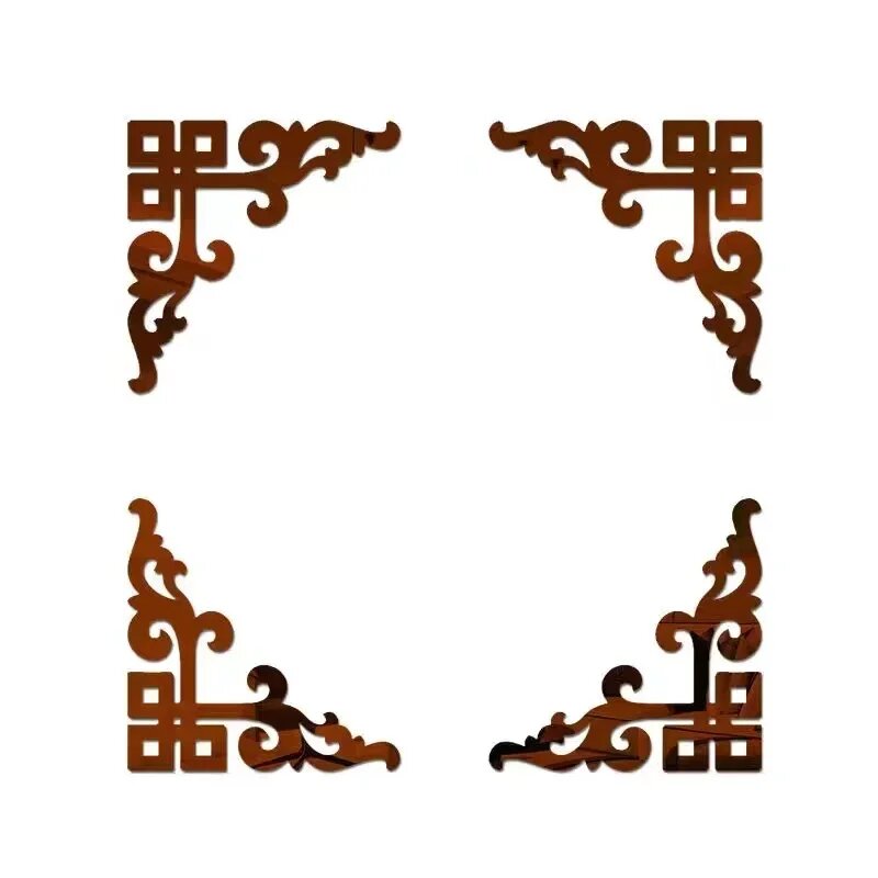 Коричневые угловые наклейки для мебели 20x20см, 4шт