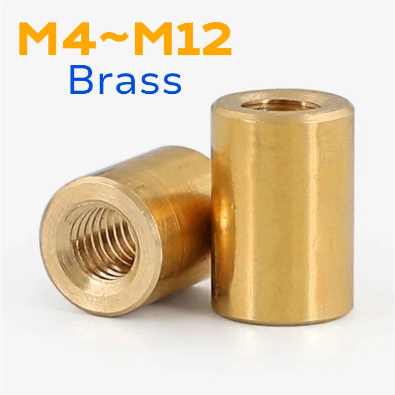 Латунные соединительные гайки M4 M5 M6 M8 M10 M12 M4x12x6mm-5pcs
