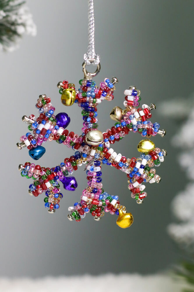 Ёлочное украшение снежинка панаш, стекло, 8 см, Koopman International A72100720