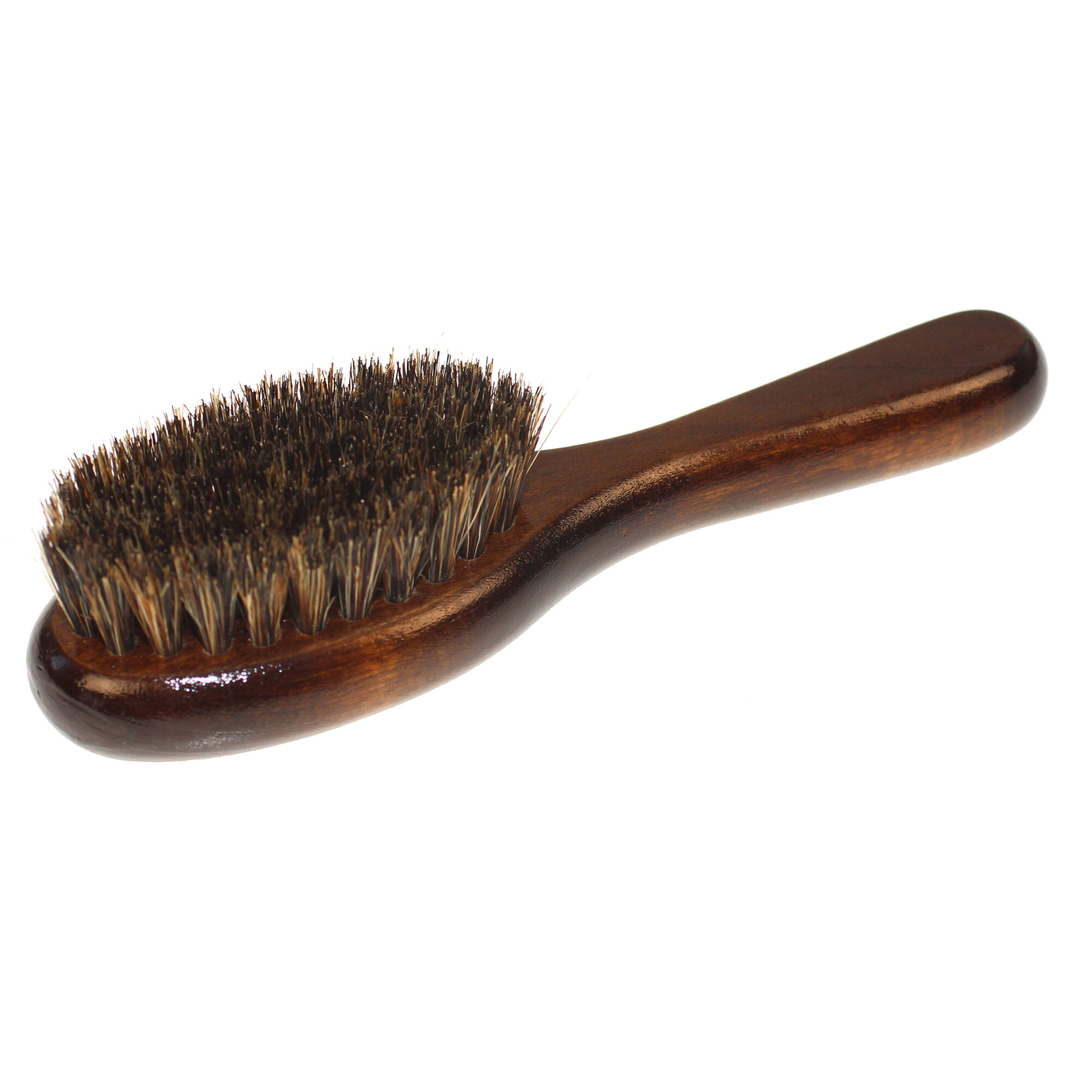Щетка для усов и бороды Магия Гуталина, кабан, колодка 18 см. береза, лак, темная.