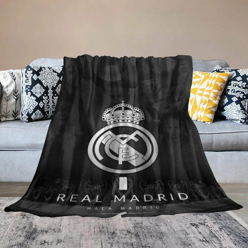 Real Madrid Плед плюшевый, фактурный , Велсофт, 200 см х 150 см
