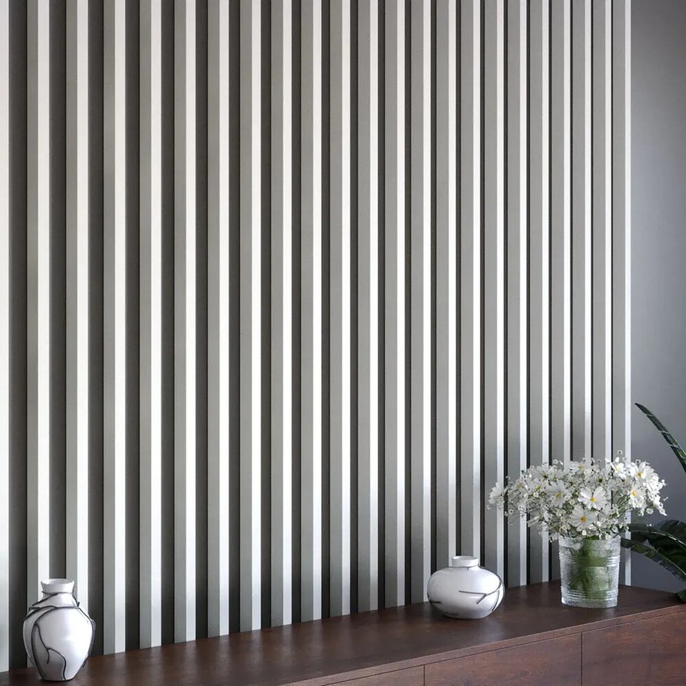 Интерьерная рейка МДФ саваш белая 40*25*2800 мм. - 5 шт