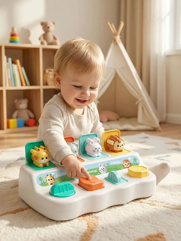 Развивающий столик для малышей Коробка для игрушек