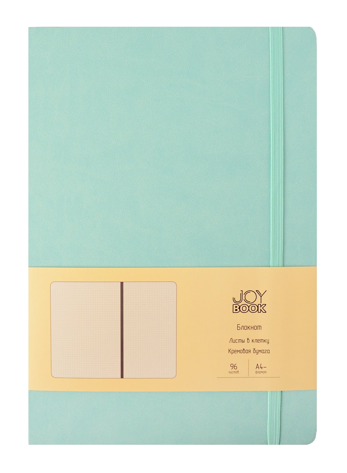 Книга для записей А4- 96л кл. "Joy Book. Сахарный лед" иск. кожа, тонир. блок, скругл. углы, ляссе, резинка