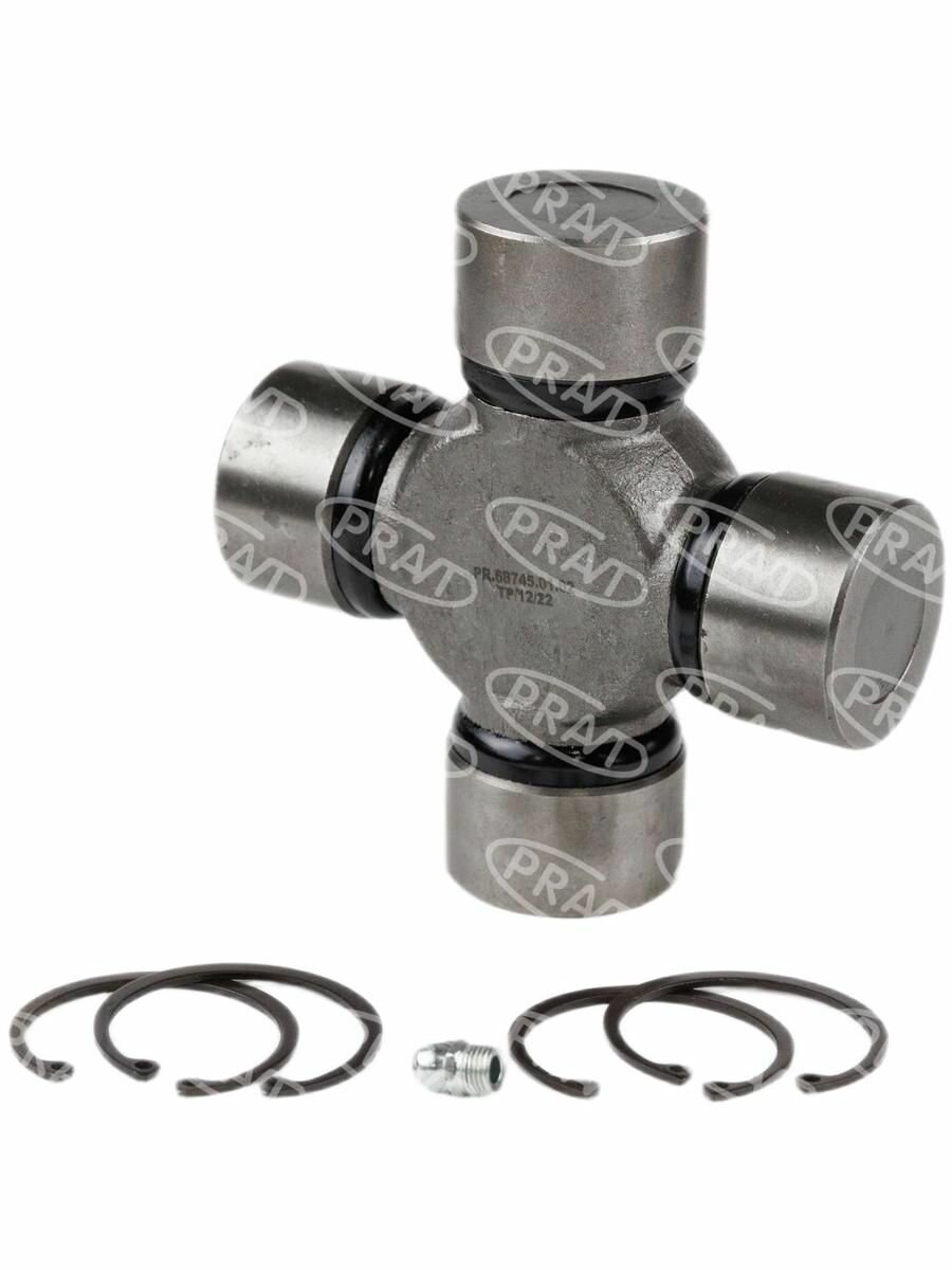 Крестовина карданного вала с масленкой и стопорными кольцами Камаз, MAN, IVECO, RENAULT (52*147,2) PR.68745.01.02 Pravt