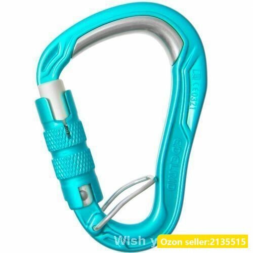 Edelrid HMS Bulletproof FG синяя: тройная авто-муфта, надежная, для альпинизма и скалолазания