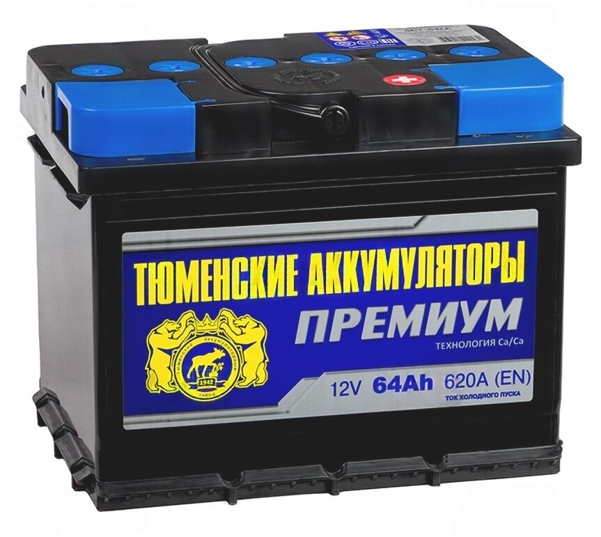 Аккумулятор автомобильный TYUMEN BATTERY PREMIUM 64 А/ч 620 А обр. пол. Евро авто (242x175x190)