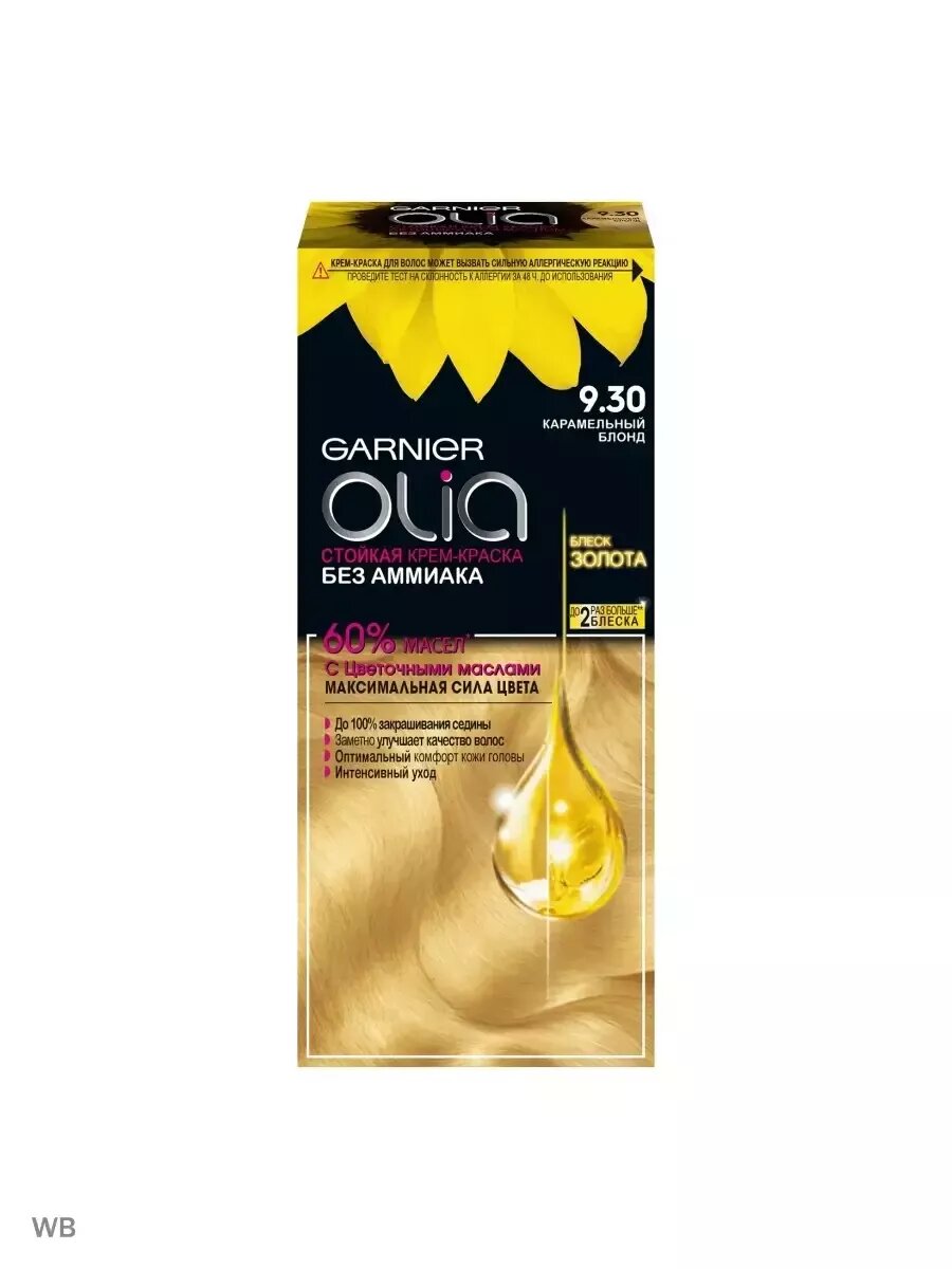 Крем-краска для волос Garnier Olia Карамельный блонд 9.30