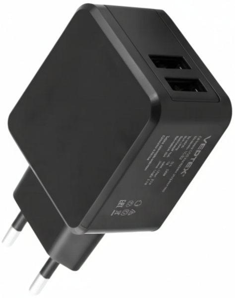 СЗУ Vertex Slim Line 2USB 2.1+2.1A 5Вт Черный (TC2USBUNIVB)
