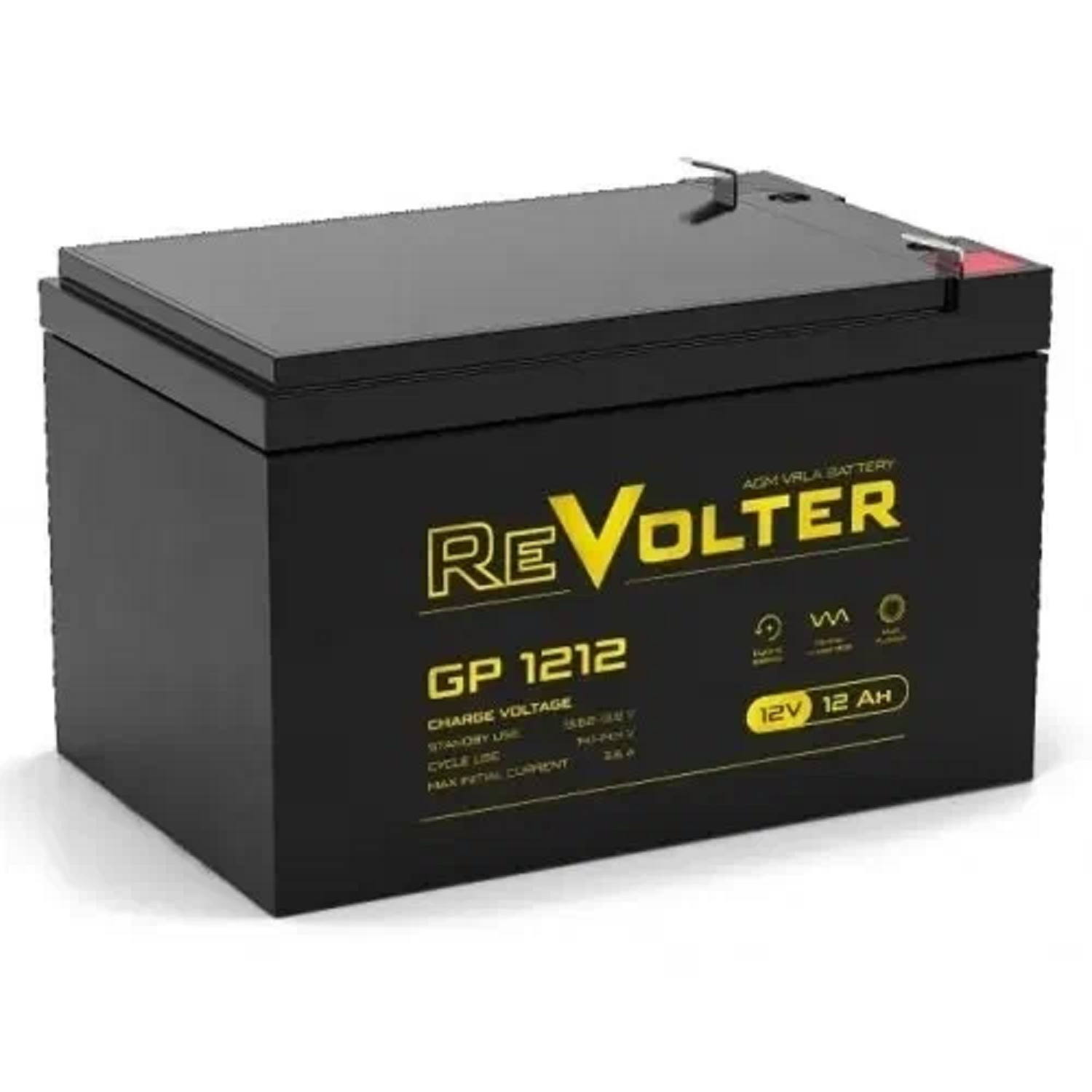 Аккумуляторная батарея ReVolter GP1212 AGM, свинцово-кислотная, 12V, 12Ah