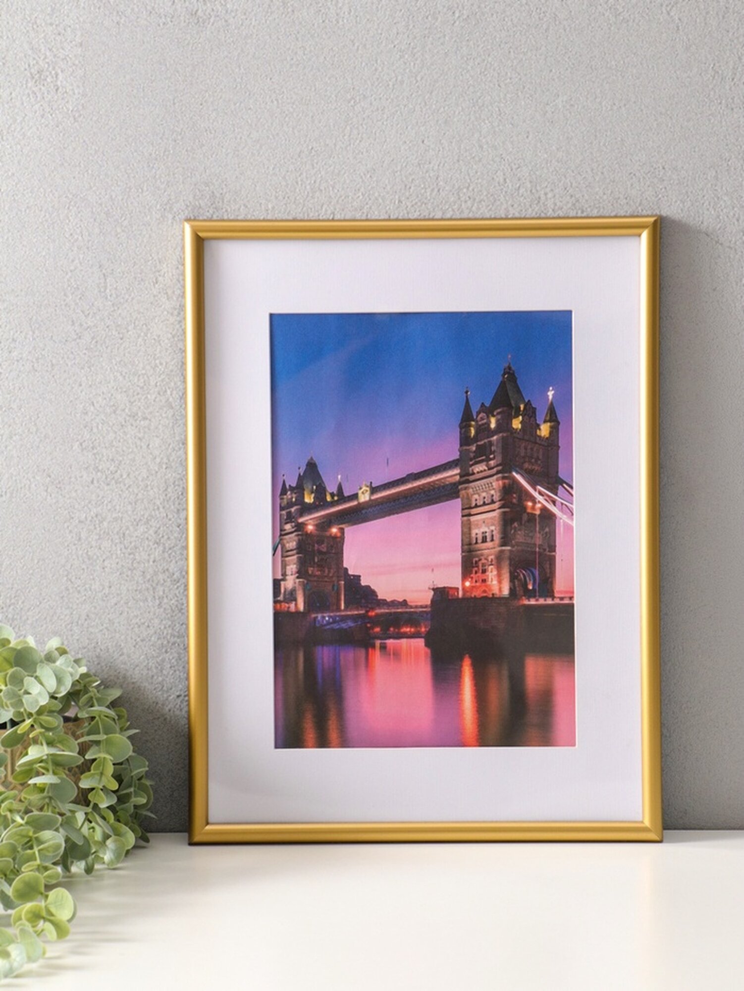 Фоторамка для фото 30×40 см, с паспарту 21×30 см, Vivo, золото