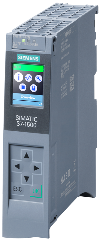 SIMATIC S7-1500, центральный процессор CPU 1511-1 PN, PROFINET IRT с 2х-портовым коммутатором, SIEMENS, 6ES75111AK020AB0, 6ES7511-1AK02-0AB0